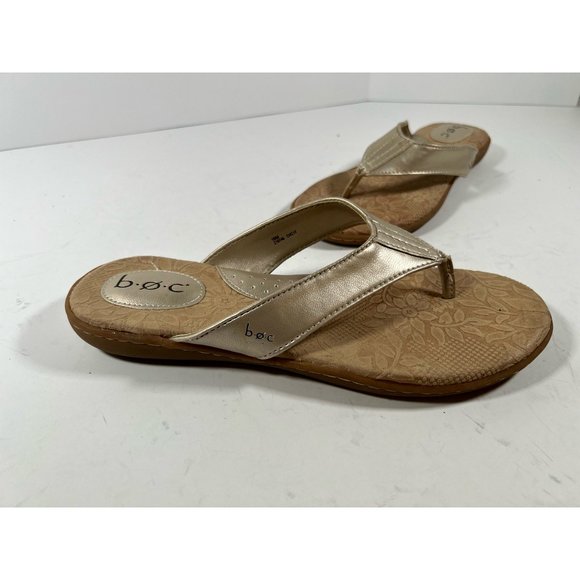b.o.c. | Shoes | Boc Womens Flip Flop Thong Sandals Gold Metallic Flat ...
